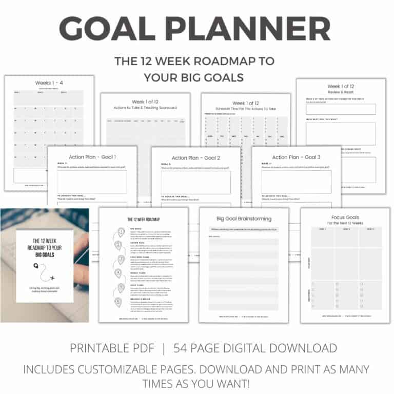 12 Week Goal Setting Worksheet - Free Printables