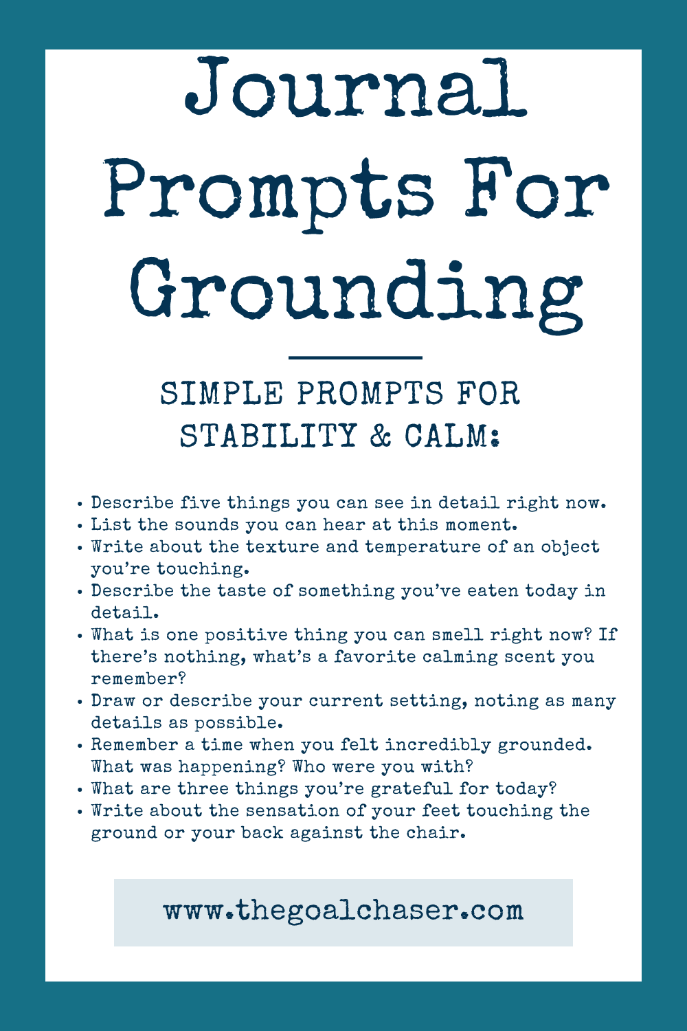 Grounding Journal Prompts - Simple Prompts For Stability & Calm