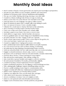 40 Monthly Goal Ideas That Can Be The Game Changer - The Goal Chaser