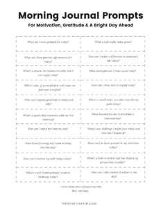 48 Morning Journal Prompts: Motivation, Gratitude & A Bright Day Ahead