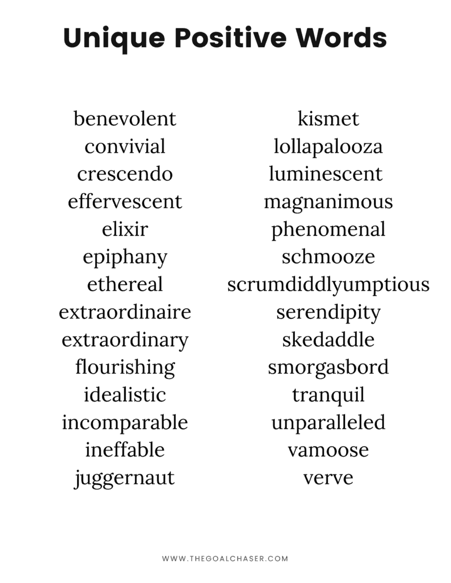 Positive Words List A-Z & How to Use Them More Often!