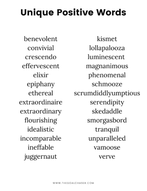 Positive Words List A-Z & How to Use Them More Often!