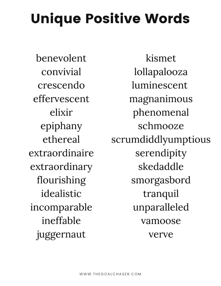 Positive Words List A-Z & How to Use Them More Often!